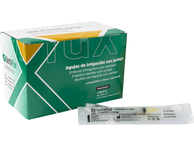 Agulhas de Irrigação 30G Lateral + Seringa 3ml DentaFlux